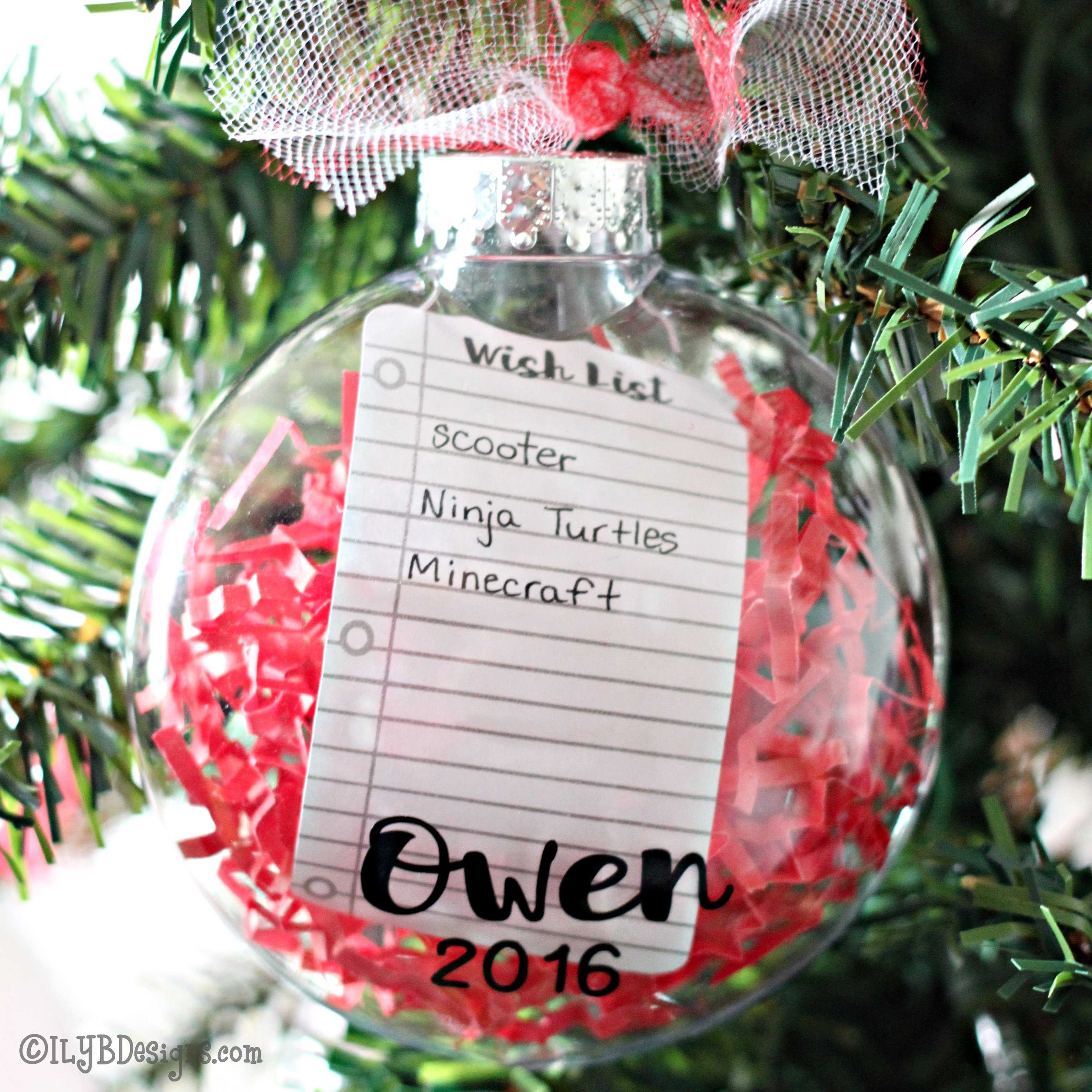 Christmas Wish List Ornament | All I Want For Christmas | ILYB Designs